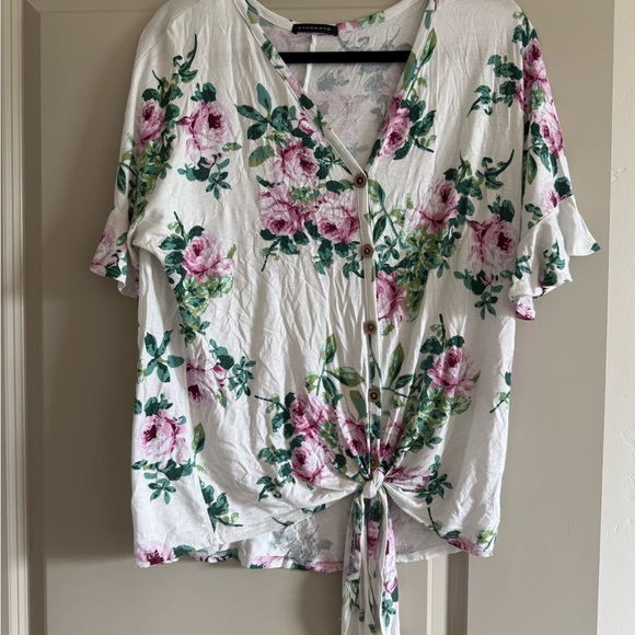 Staccato | Tops | Staccato White And Pink Blouse | Poshmark